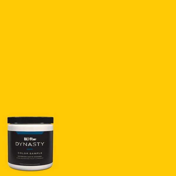 BEHR DYNASTY 8 oz. #S-G-380 Sunny Summer Satin Enamel Stain-Blocking ...