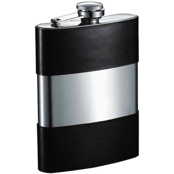 Visol Andrew Handcrafted Genuine Black Leather Liquor Flask VFD023-1 ...