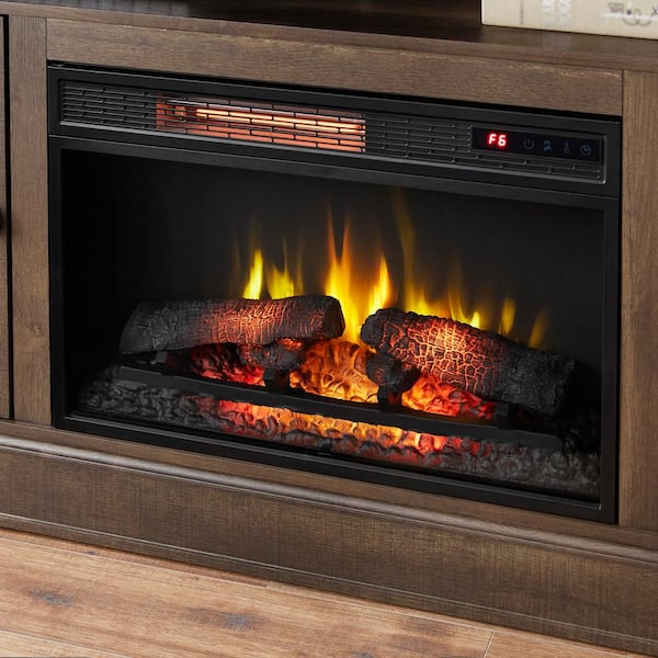 Home Decorators Collection Highview 59 in. Freestanding Media Console Electric Fireplace TV Stand in Canyon Lake Pine 118120 The Home Depot