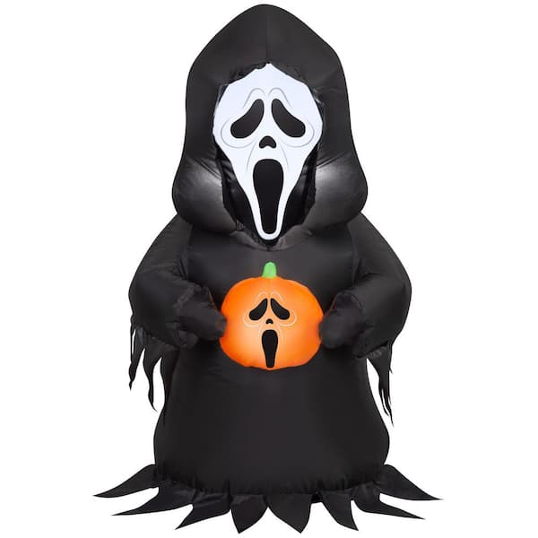 3.5 ft Airblown-Ghostface with Jack-O-Lantern Halloween Inflatable G ...