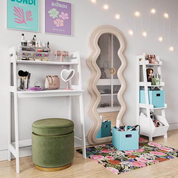 White 4 tier ladder shelf store
