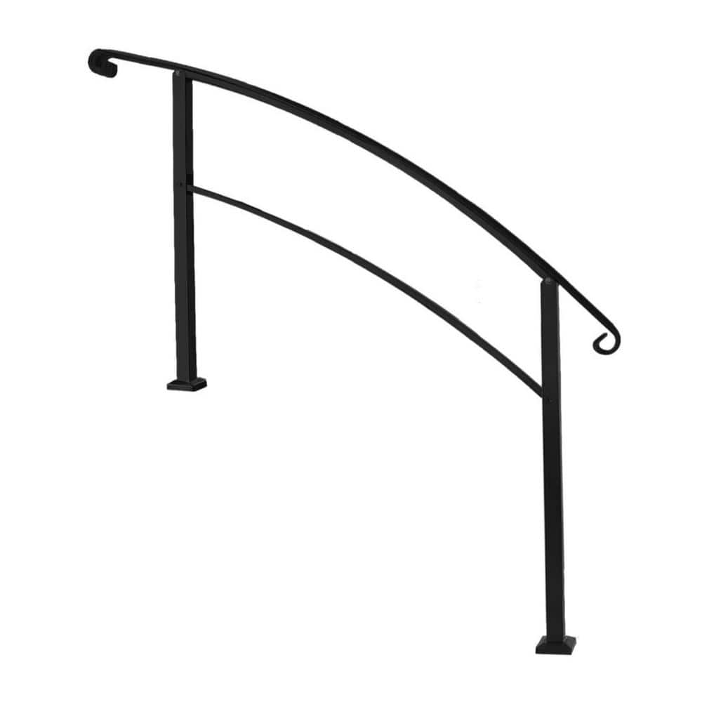 Angel Sar 4 ft. Metty Metal Hand Rails for Outdoor Steps, 4 Step Stair ...
