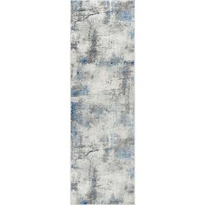 Tayse Rugs Chelsea Navy 8 ft. x 10 ft. Abstract Indoor Area Rug CHL1407 ...