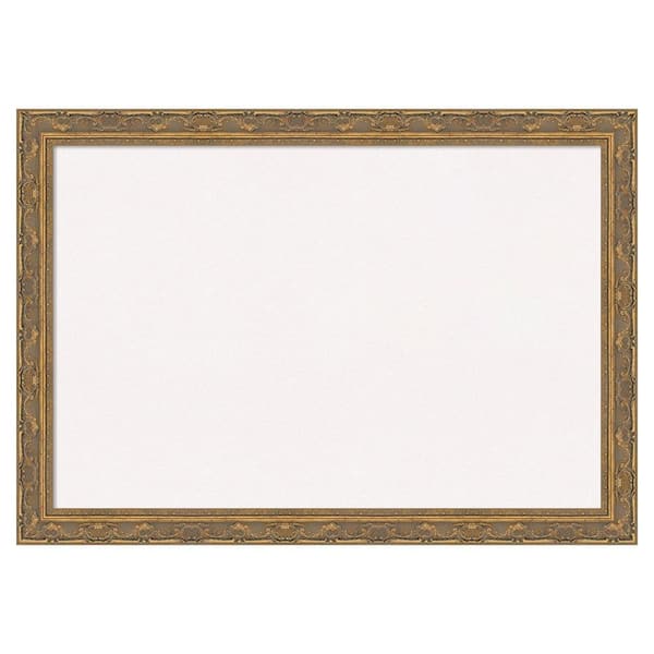 Amanti Art Filigree Gold 40 in. x 28 in. Poly Framed White Cork Memo ...