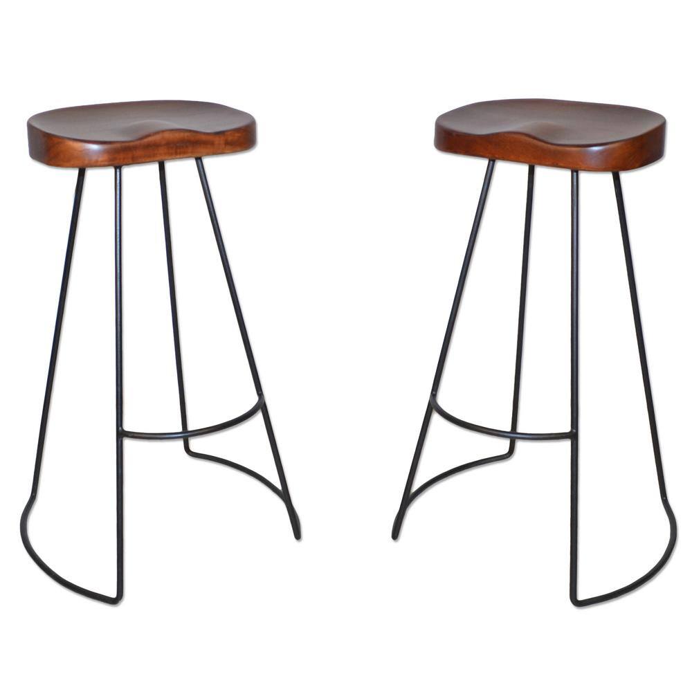 Carolina Cottage Saga 31 in. Chestnut Bar Stool (Set of 2) CF3011CHETBK ...