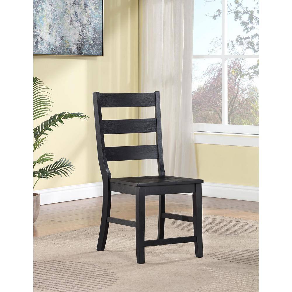Coaster Newport Black Ladder Back Dining Side Chair (Set of 2) 108142 ...