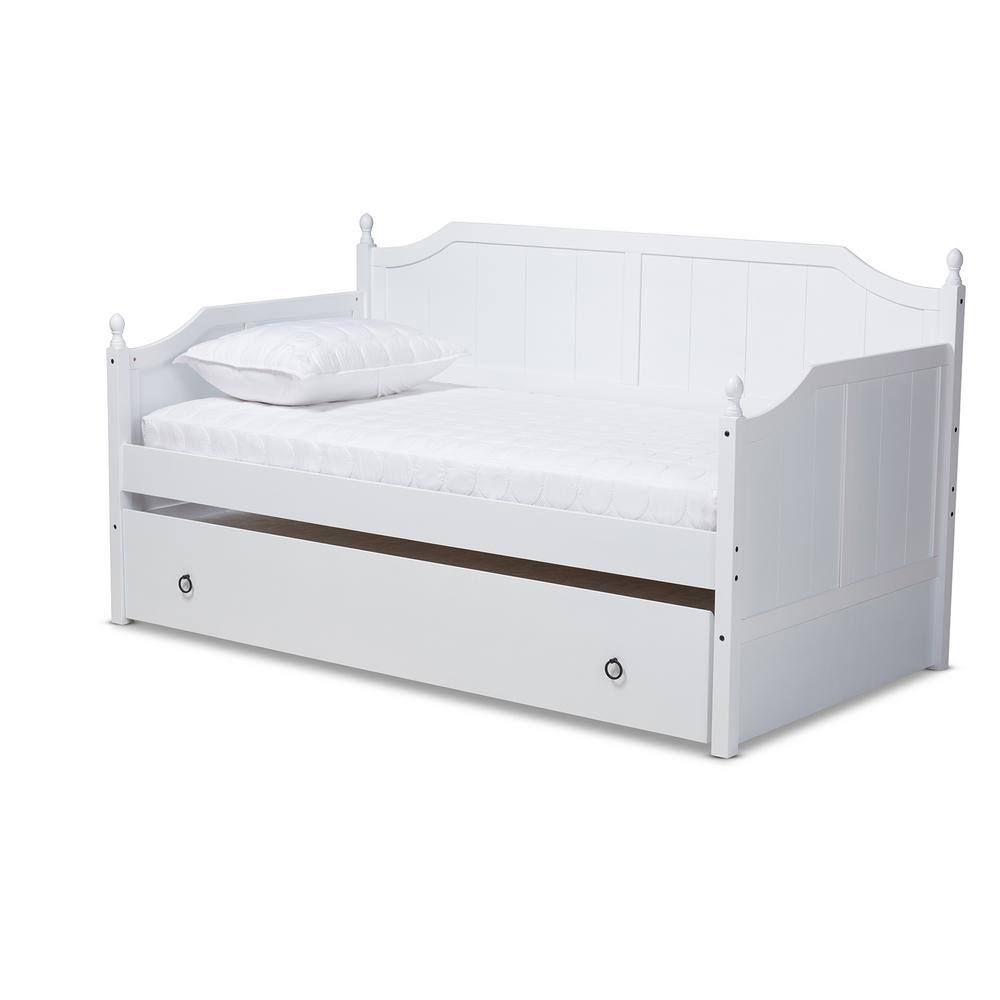 Baxton Studio Millie White Twin Daybed with Trundle 157-9624-HD - The ...