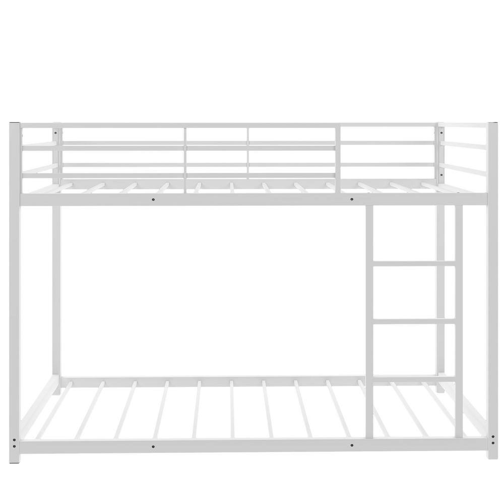 Utopia 4niture Linette White Twin over Twin Metal Bunk Bed with Ladder ...
