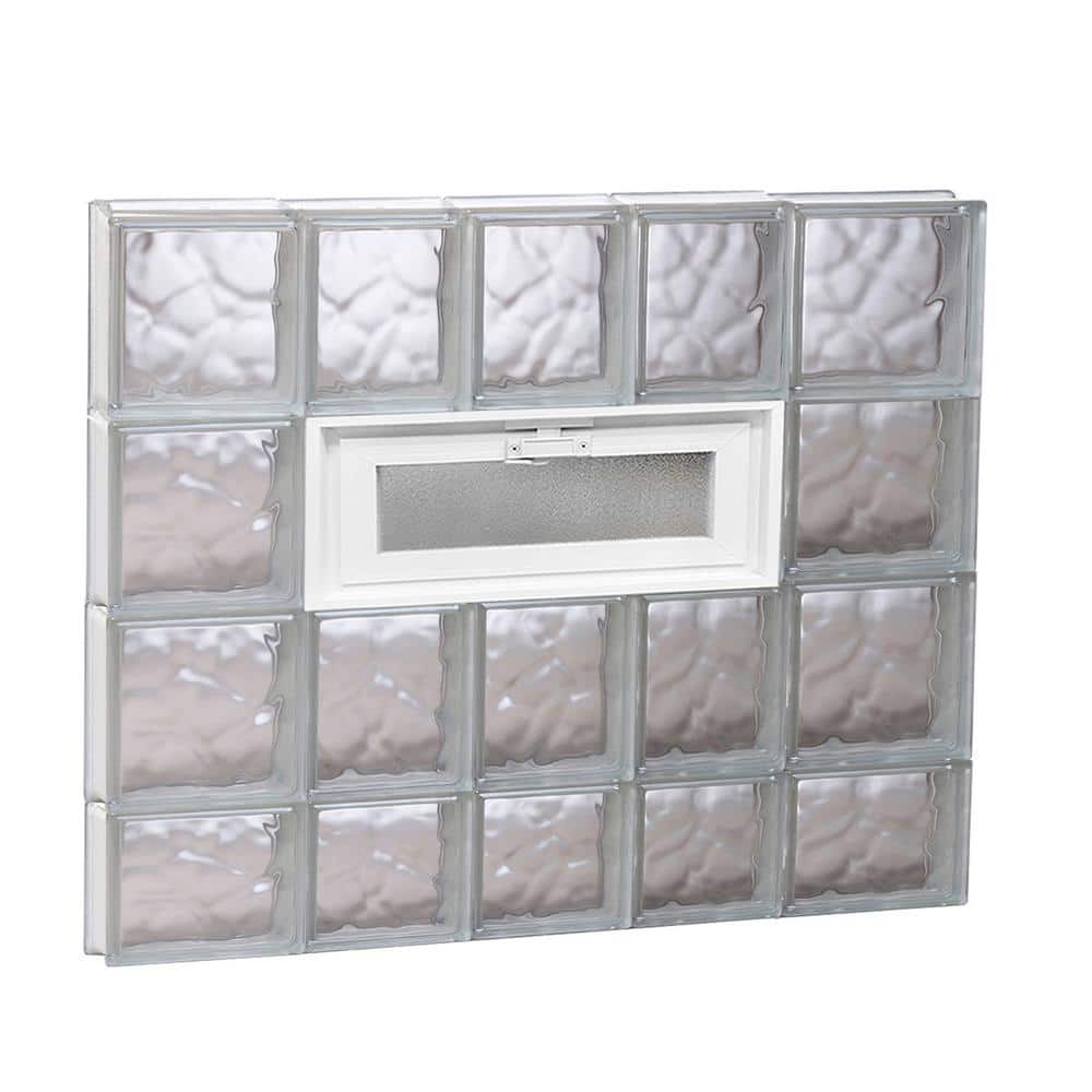 Clearly Secure 32.75 in. x 29 in. x 3.125 in. Frameless Wave Pattern ...
