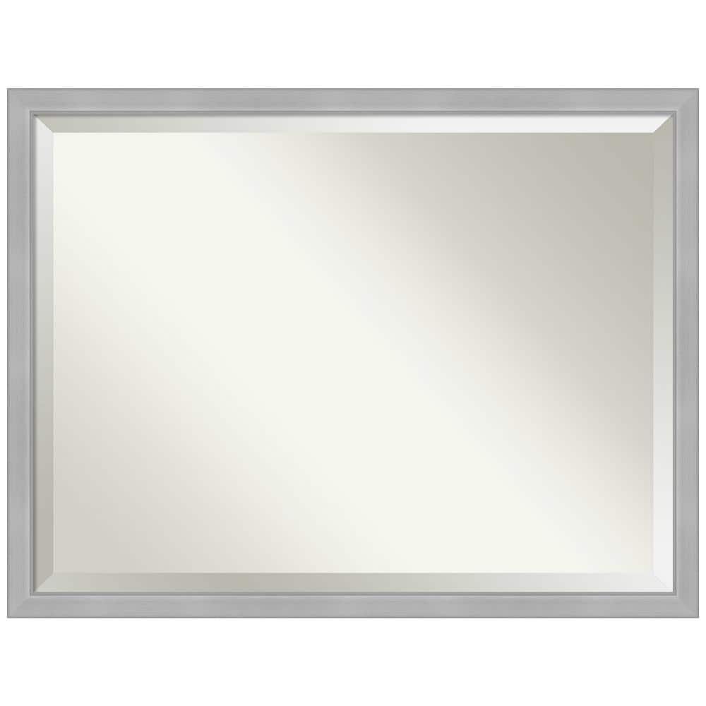 Amanti Art Medium Rectangle Vista Brushed Nickel Beveled Glass Modern ...