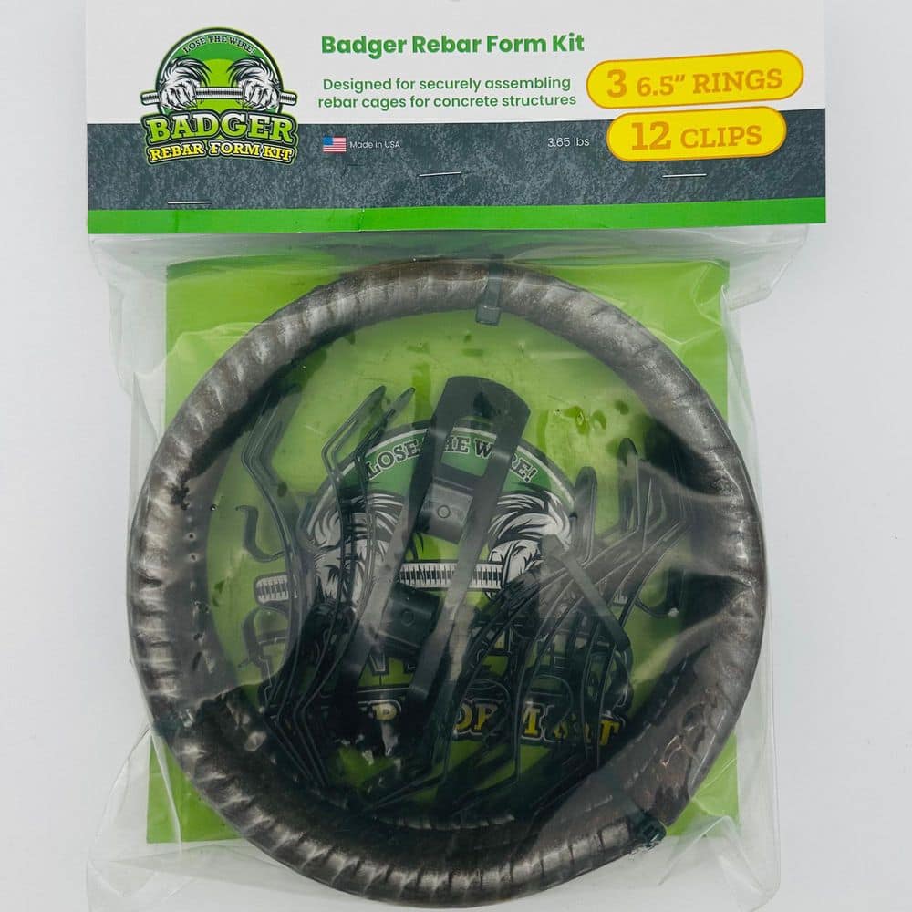 BADGER REBAR PRODUCTS 6.5 in. Single Ring Rebar Form Kit-Includes 3 ...