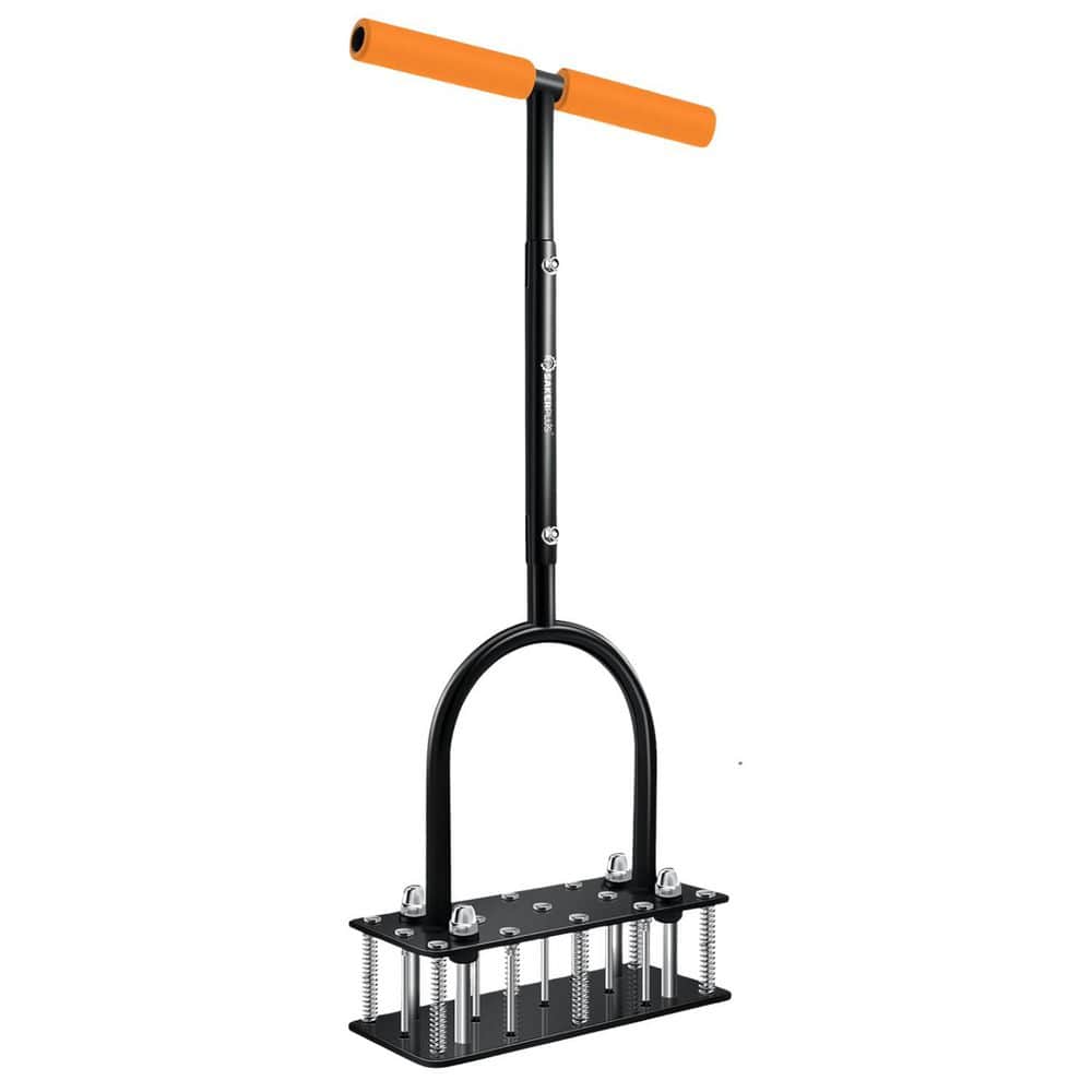 Misopily 15 Tine Manual Metal Spike Aerator Lawn Tool with Spring Base ...