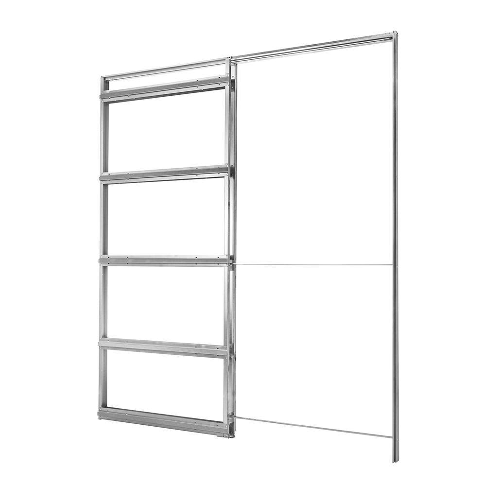 Eclisse 30 in. x 96 in. Galvanized Steel Pocket Door Frame Kit (2 in. x ...