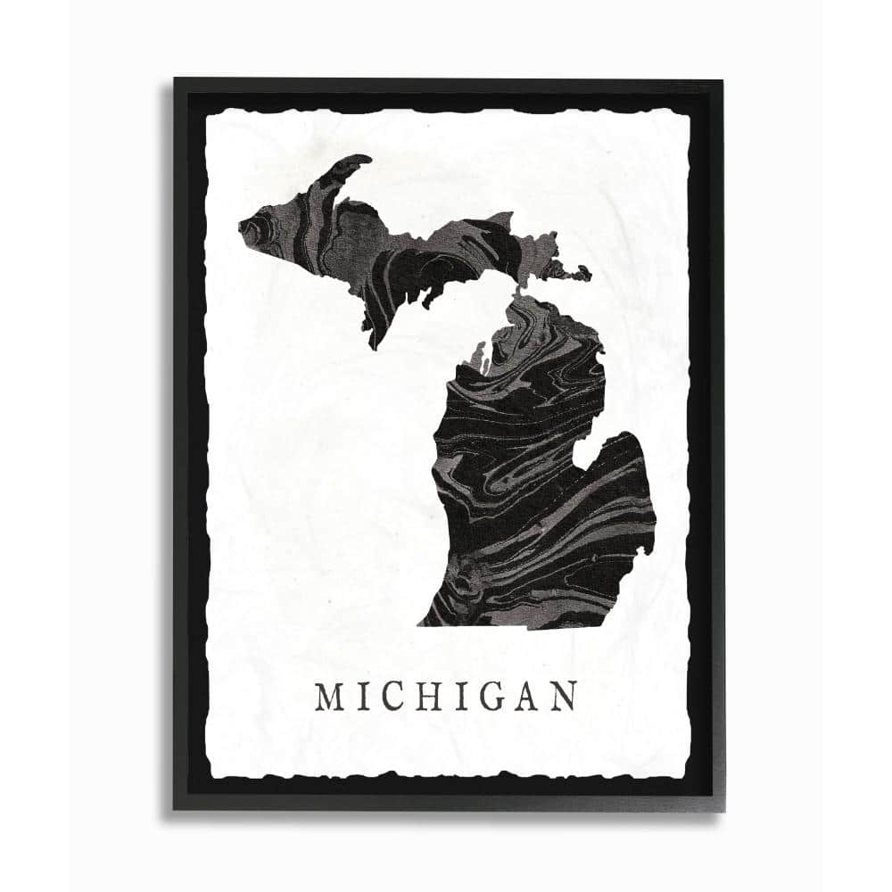 Stupell Industries 16 in. x 20 in. "Black and Grey Marbled Paper ...