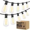 Nordic Hygge 100 ft. LED Outdoor/Indoor Plug-in String Lights with 52 Shatterproof ST38 Vintage ...