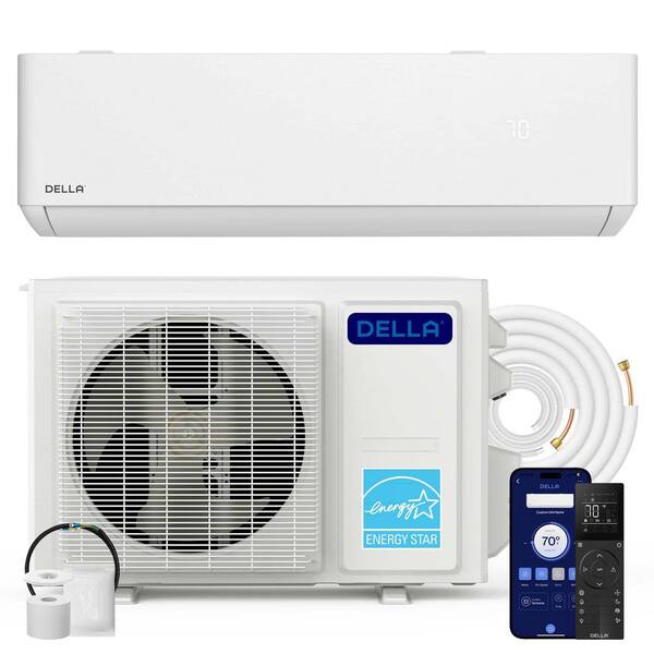 DELLA 12000 BTU Mini Split 20 SEER2 Cools Up to 550 sq. ft Wifi Air ...