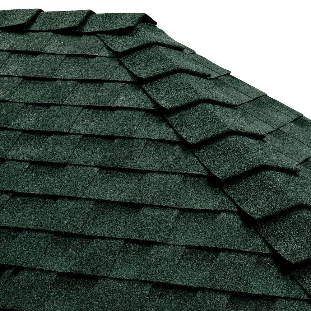 GAF TimberCrest 10 in. width Hunter Green Bullnose Hip and Ridge Cap ...