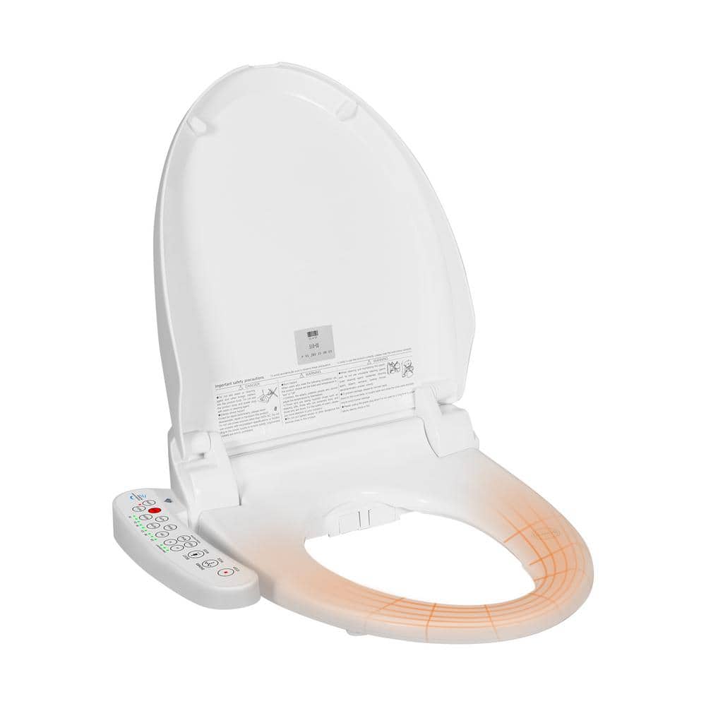 Puluomis Smart Electric Bidet Seat for Elongated Toilet in White with ...