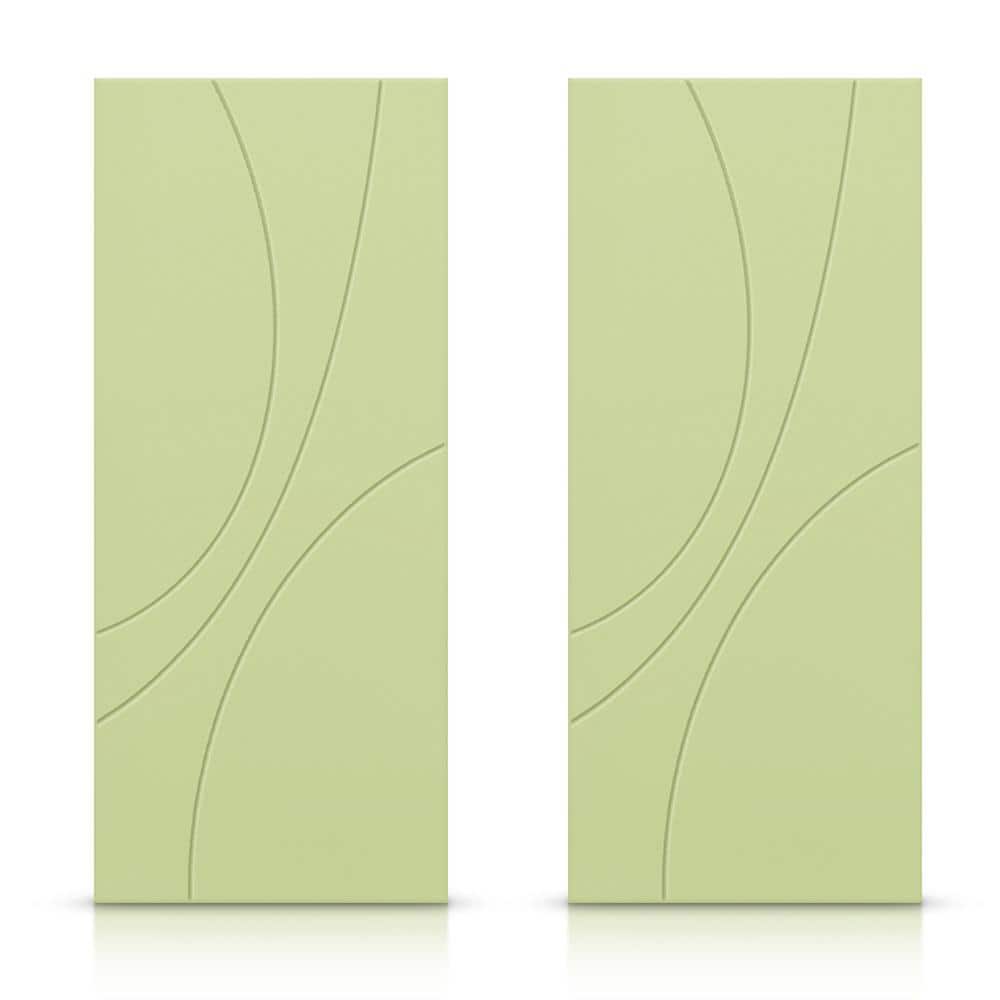 CALHOME 84 in. x 96 in. Hollow Core Sage Green Painted Composite MDF ...
