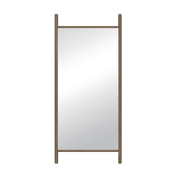 Brown 31 in. W x 71 in. H Rectangle Solid Wood Ladder Full Length ...