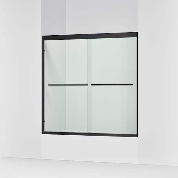 STERLING Deluxe 55-60 in W x 56 in. H Sliding Framed Bath Door with 1/8 ...