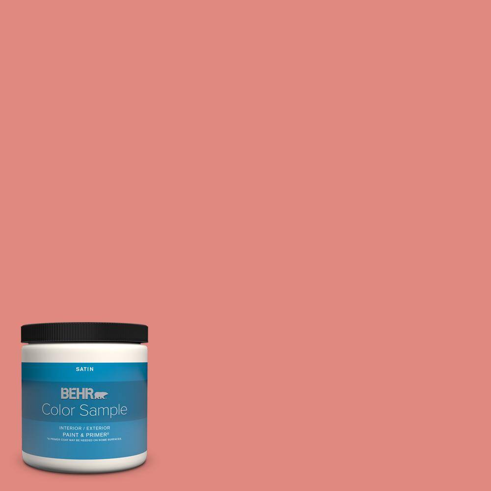 BEHR PREMIUM PLUS 8 oz. #170D-5 Mellow Coral Satin Enamel Interior ...