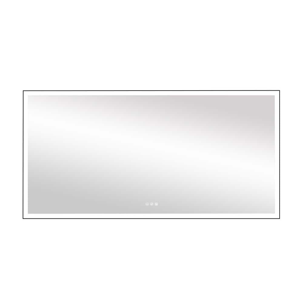WELLFOR RECA 84 in W x 42 in. H Rectangular Single Aluminum Framed Anti ...