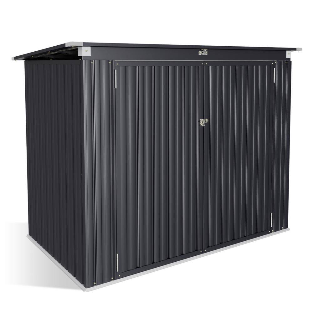 Sizzim 6 ft. x 3 ft. x 4.3 ft. Metal Recycling Storage Shed with ...