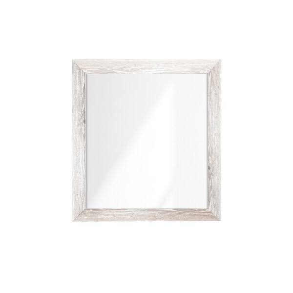 BrandtWorks Restoration White Wide Framed Wall Mirror 32 in. W x 36 in ...