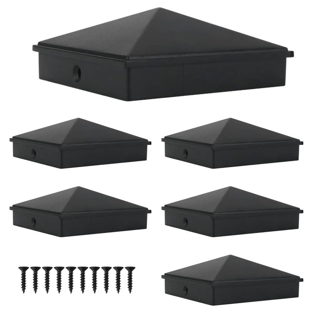 Afoxsos Aluminum Black Matte Pyramid Post Caps Fits 3.5 x 3.5 Wood ...