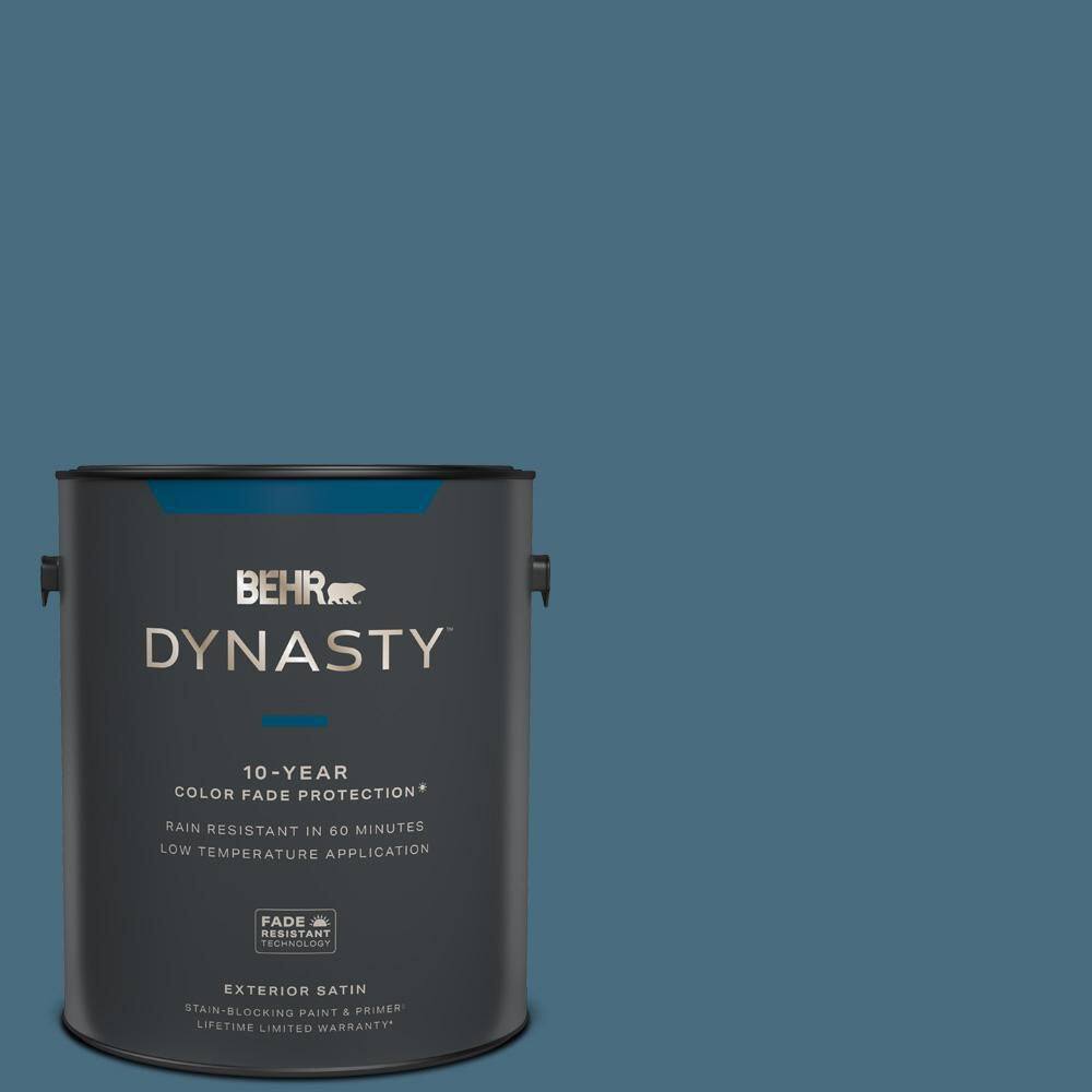 BEHR DYNASTY 1 gal. #550F-6 Regatta Bay Satin Enamel Exterior Stain ...