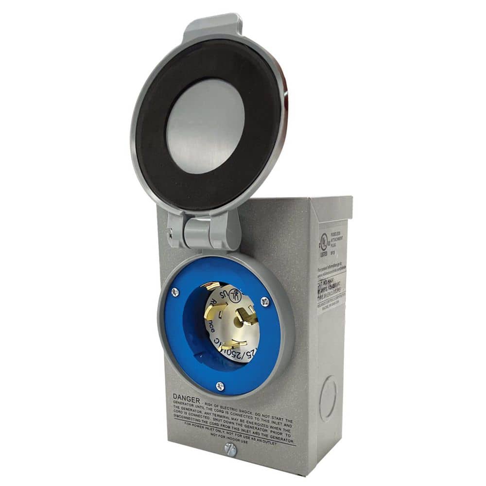 DUROMAX 120/240-Volt 50-Amp 3R 12,500-Watt Metallic Power Inlet Box ...