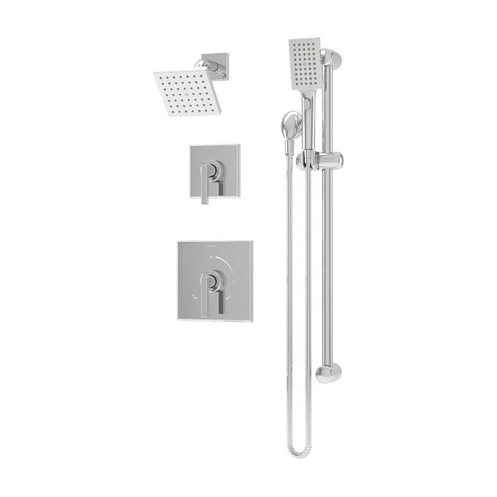Symmons Duro HydroMersion Shower Trim Kit with Hand Spray and 2-Handles ...