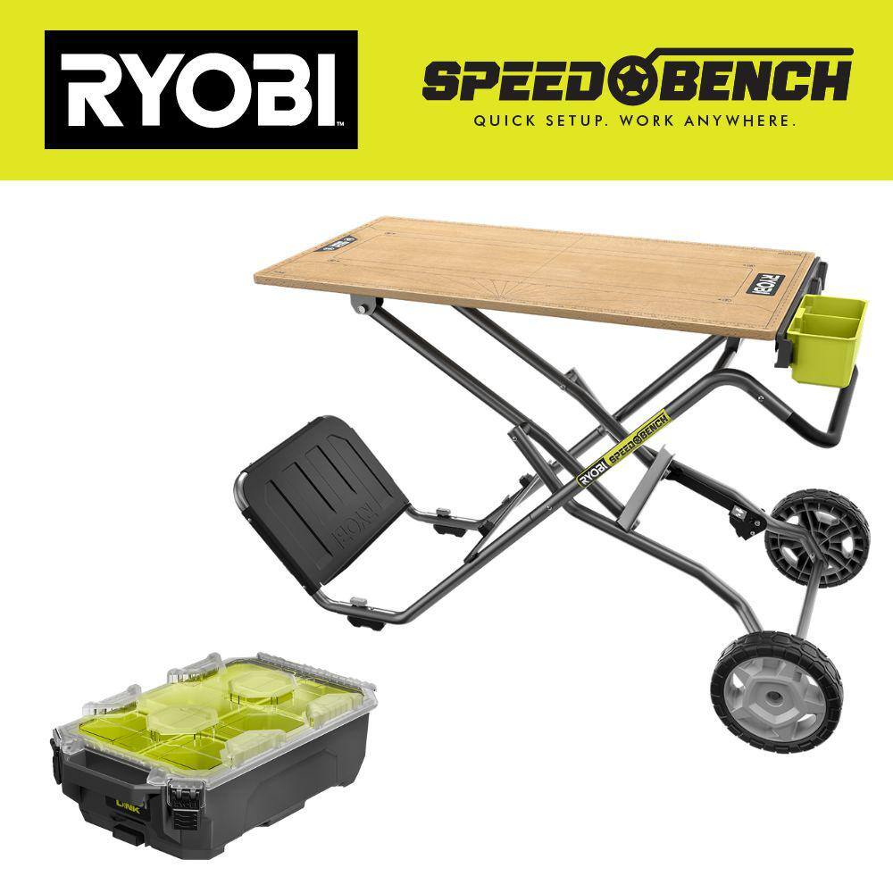 RYOBI SPEED BENCH 23 in. W x 20 in. D Mobile Workstation with LINK ...