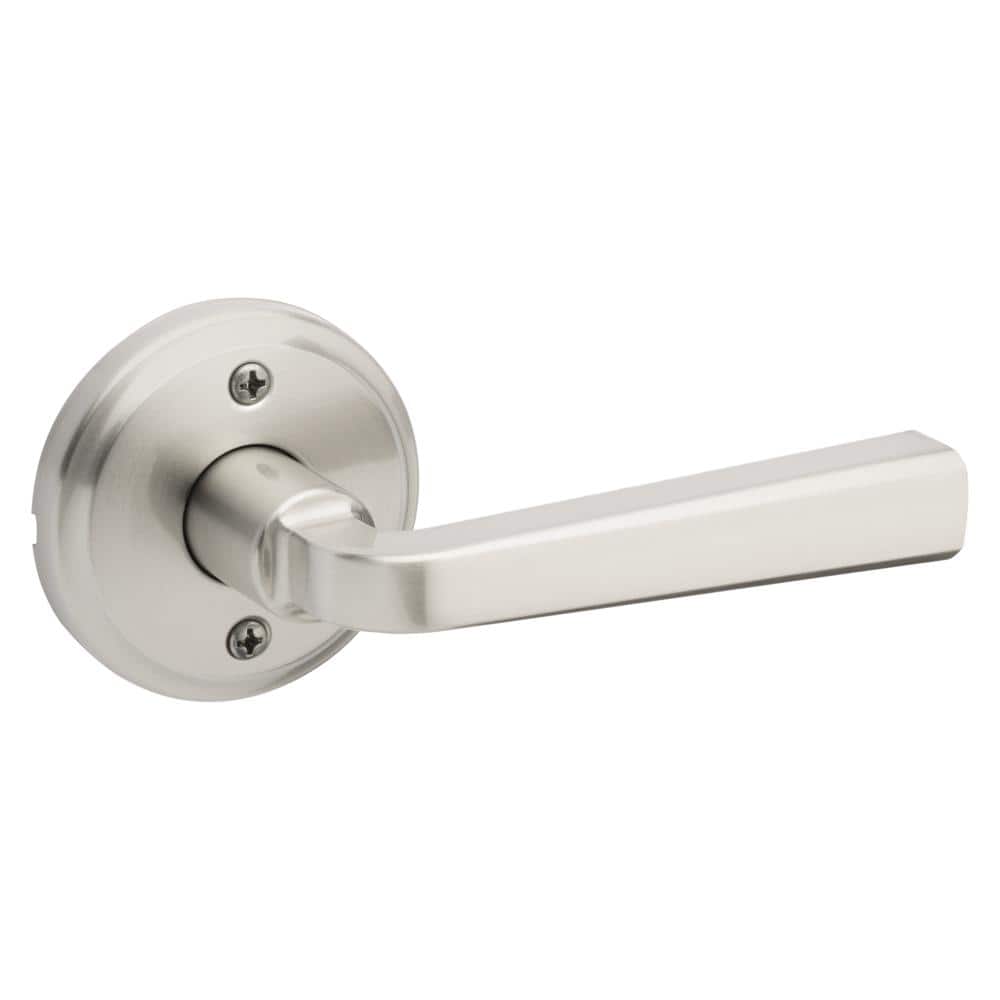 Kwikset Trafford Satin Nickel Reversible Round Straight Half Dummy Door ...