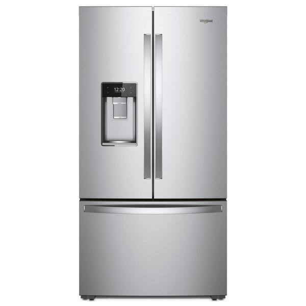 Whirlpool 24 cu. ft. Smart French Door Refrigerator in Fingerprint ...