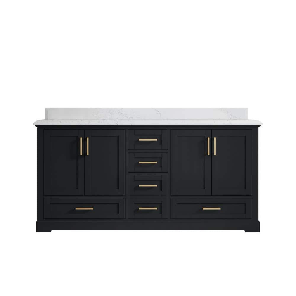 Willow Collections Boston 72 in. W x 22 in. D x 36 in. H Double Sink ...