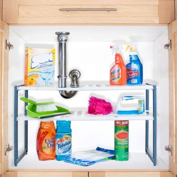 2 Shelf White Under the Sink Storage Shelves 544023UHR The Home Depot