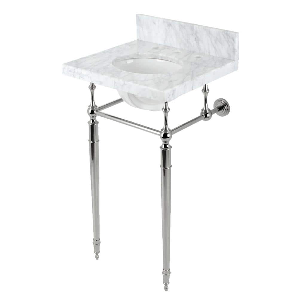 Kingston Brass Fauceture 19 in. Marble Console Sink Set with Brass Legs ...