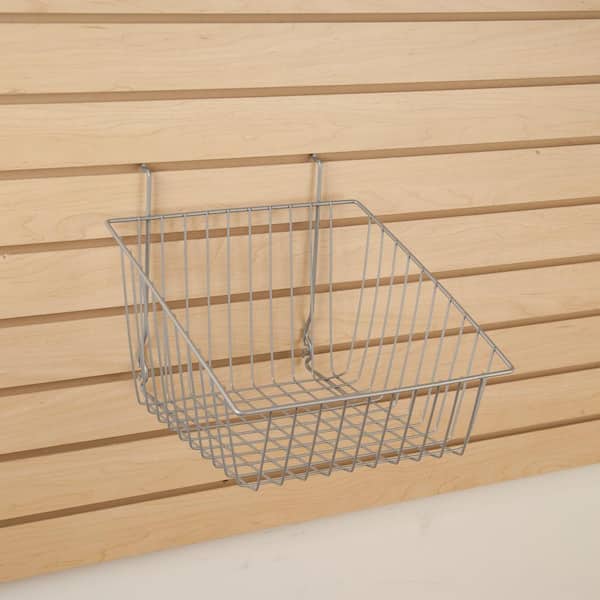 Econoco 12 in. W x 12 in. D x 8 in. H Chrome Sloped-Front Wire Basket ...