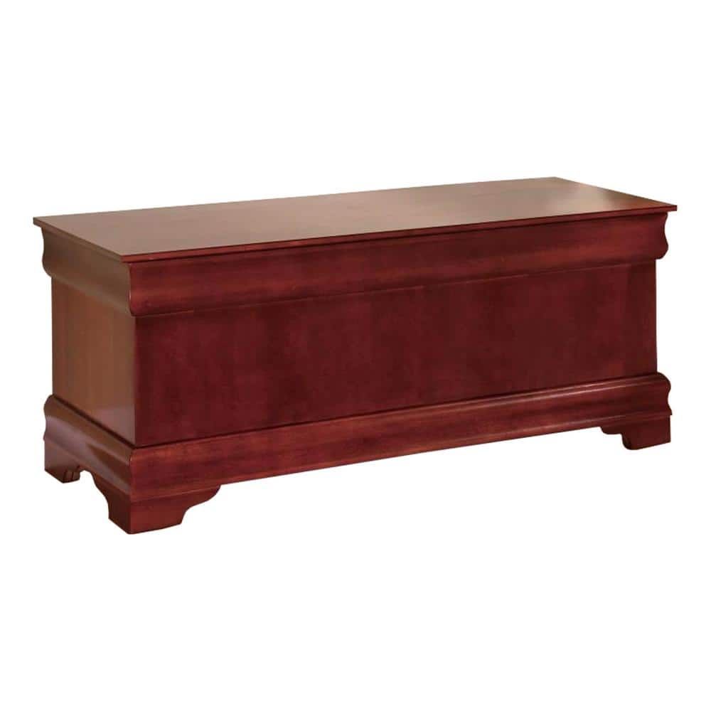 Benjara Modern Brown Wooden Cedar Chest (47 in. L x 17 in. W x 20 in. H ...