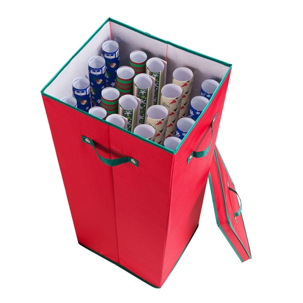 Elf Stor 30 in. Vertical Wrapping Paper Storage Box with Lid HWD630059 ...