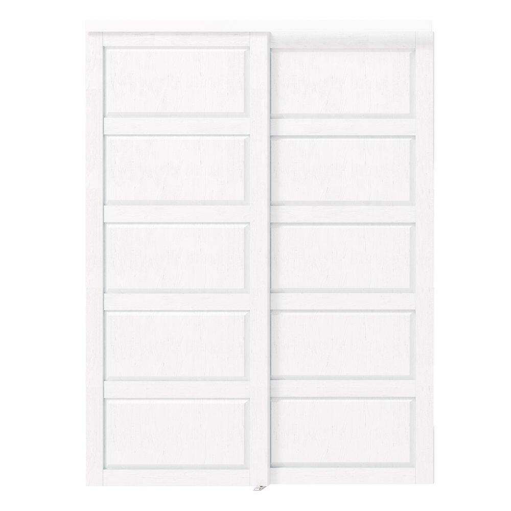 Reviews for TENONER 144 in. x 80 in. 5-Panel, MDF Solid Core, White ...