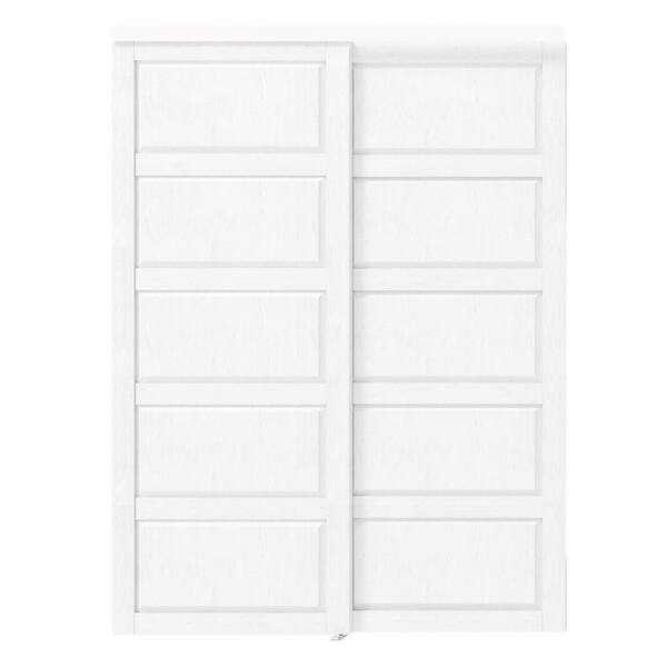 Reviews for TENONER 144 in. x 80 in. 5-Panel, MDF Solid Core, White ...