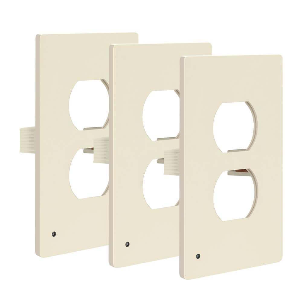 TOPGREENER 1-Gang Light Almond Duplex Outlet Plastic Screwless Midsize ...