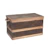 HOUSEHOLD ESSENTIALS Decorative Trunk, Embossed Metal, Small, Walnut ...
