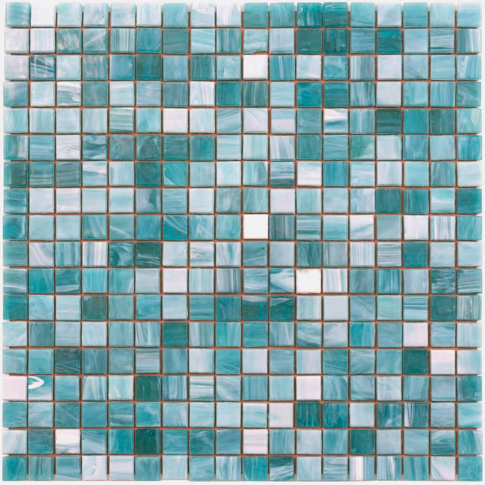 Apollo Tile Skosh 4" x 6" Glossy Arctic Blue Glass Mosaic Uniform ...
