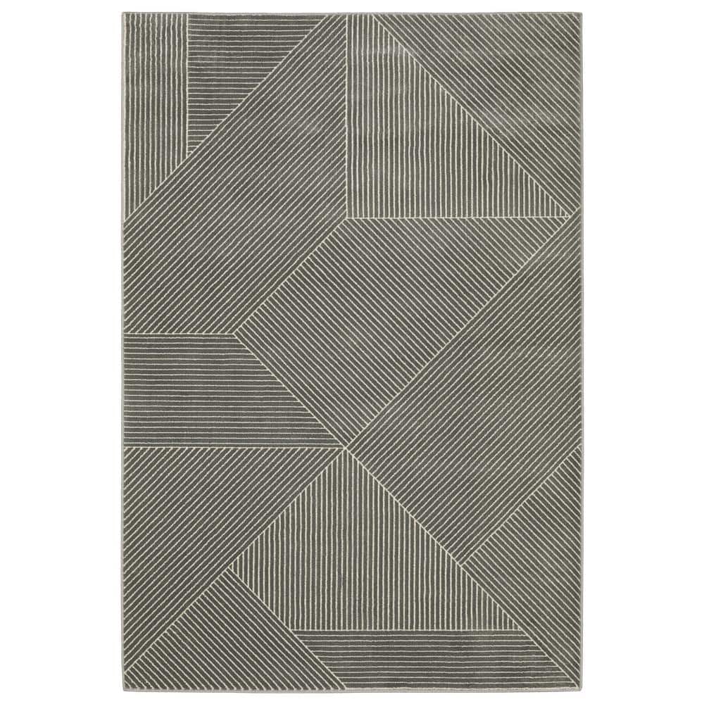 AVERLEY HOME Rayder Gray/Ivory 8 ft. x 11 ft. Geometric Lines ...