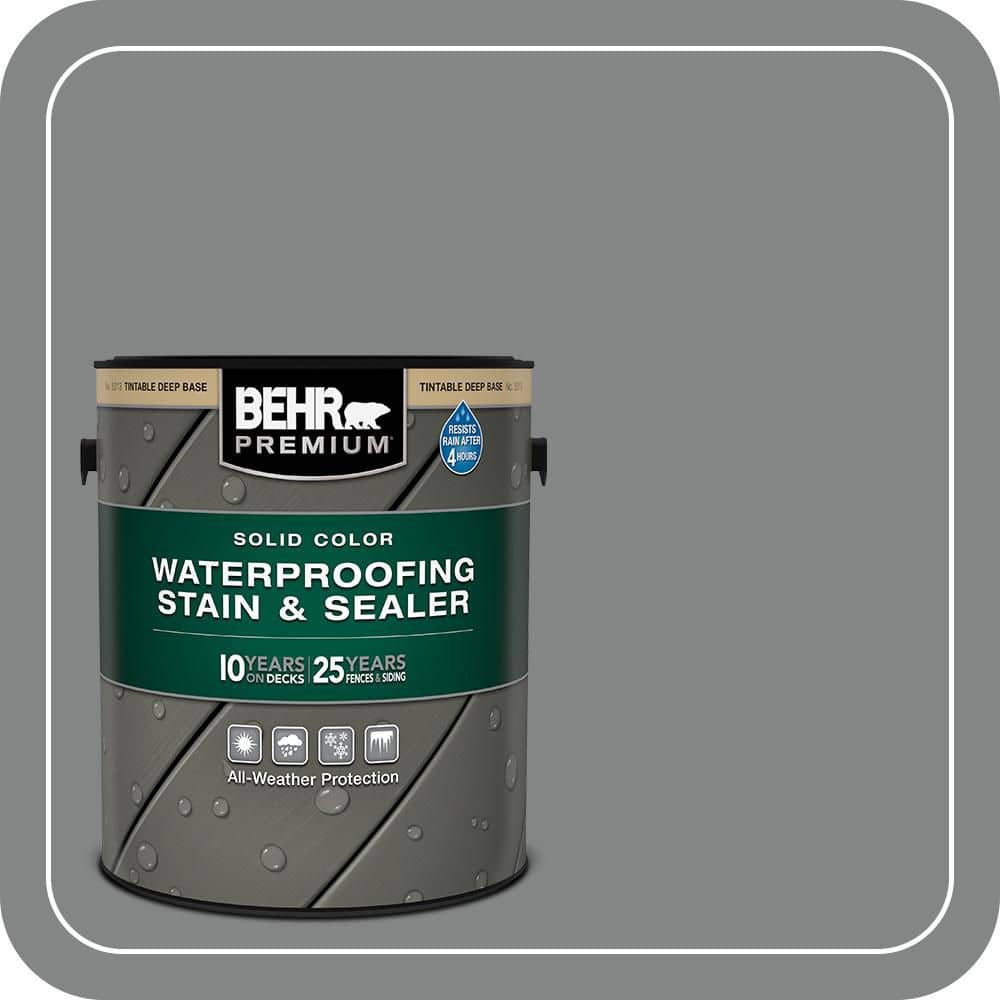 BEHR PREMIUM 1 gal. #PFC-63 Slate Gray Solid Color Waterproofing ...