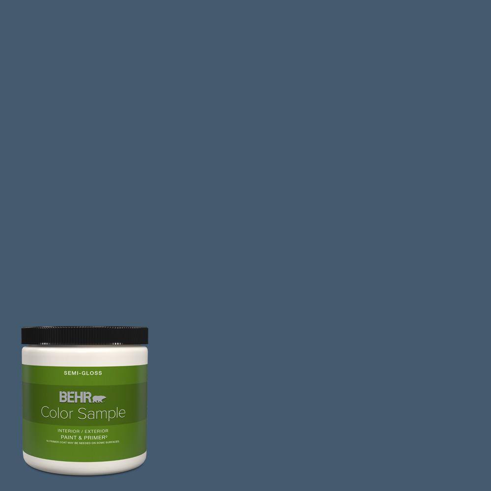 BEHR PREMIUM PLUS 8 oz. #S500-7 Infinite Deep Sea Semi-Gloss Interior ...
